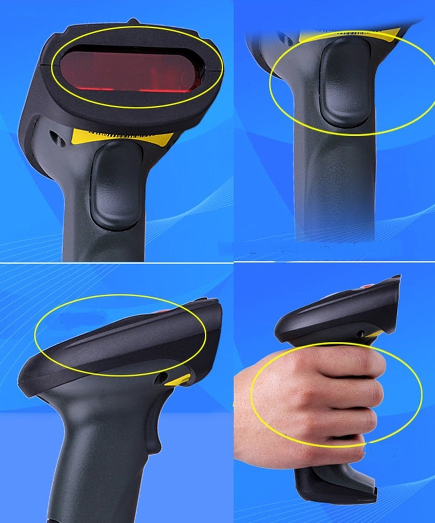 2.4GHZ Handheld Wireless Automatic Laser Barcode Scanner Reader ...